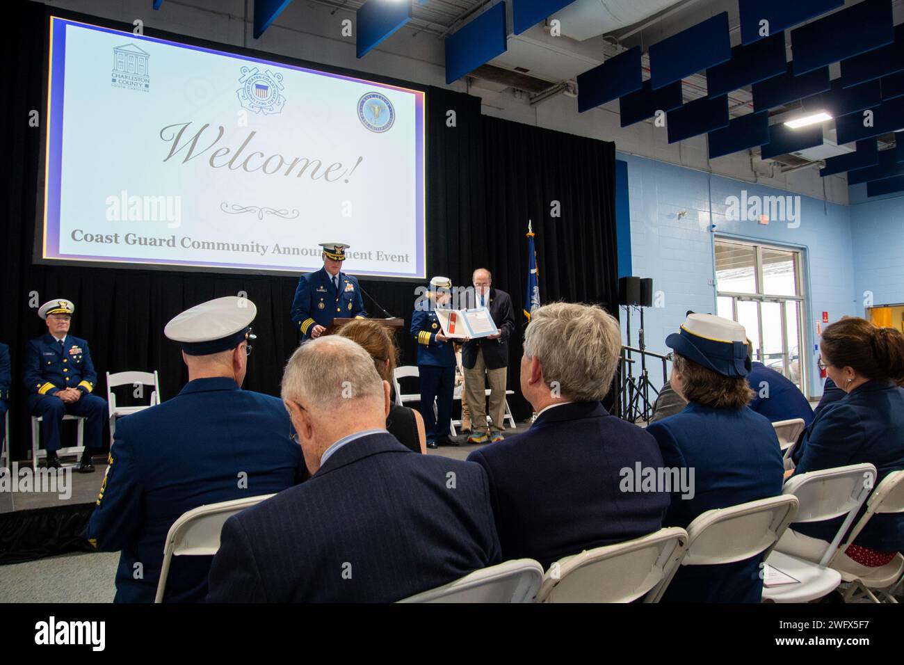 Adm. Linda Fagan, commandant of the Coast Guard, presents Charleston ...