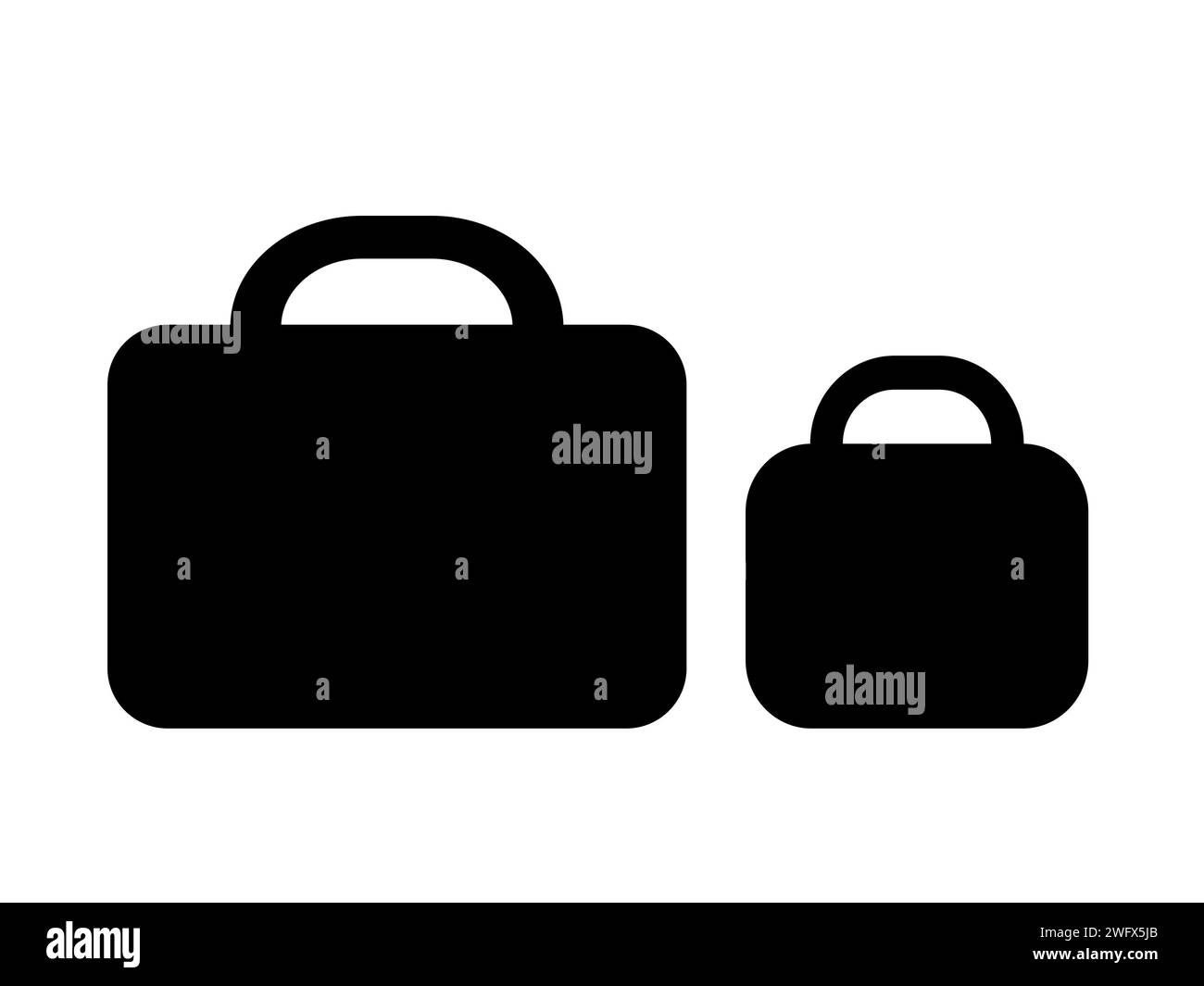 Luggage set. Black pictograms illustration isolated on white background ...