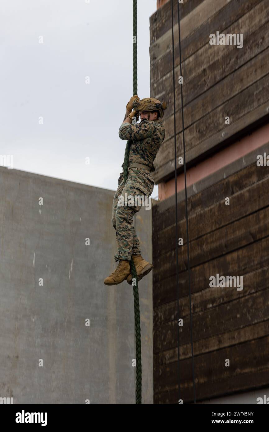 U.S. Marine Corps Lance Cpl. Louis Marsh, a scout sniper with Battalion ...