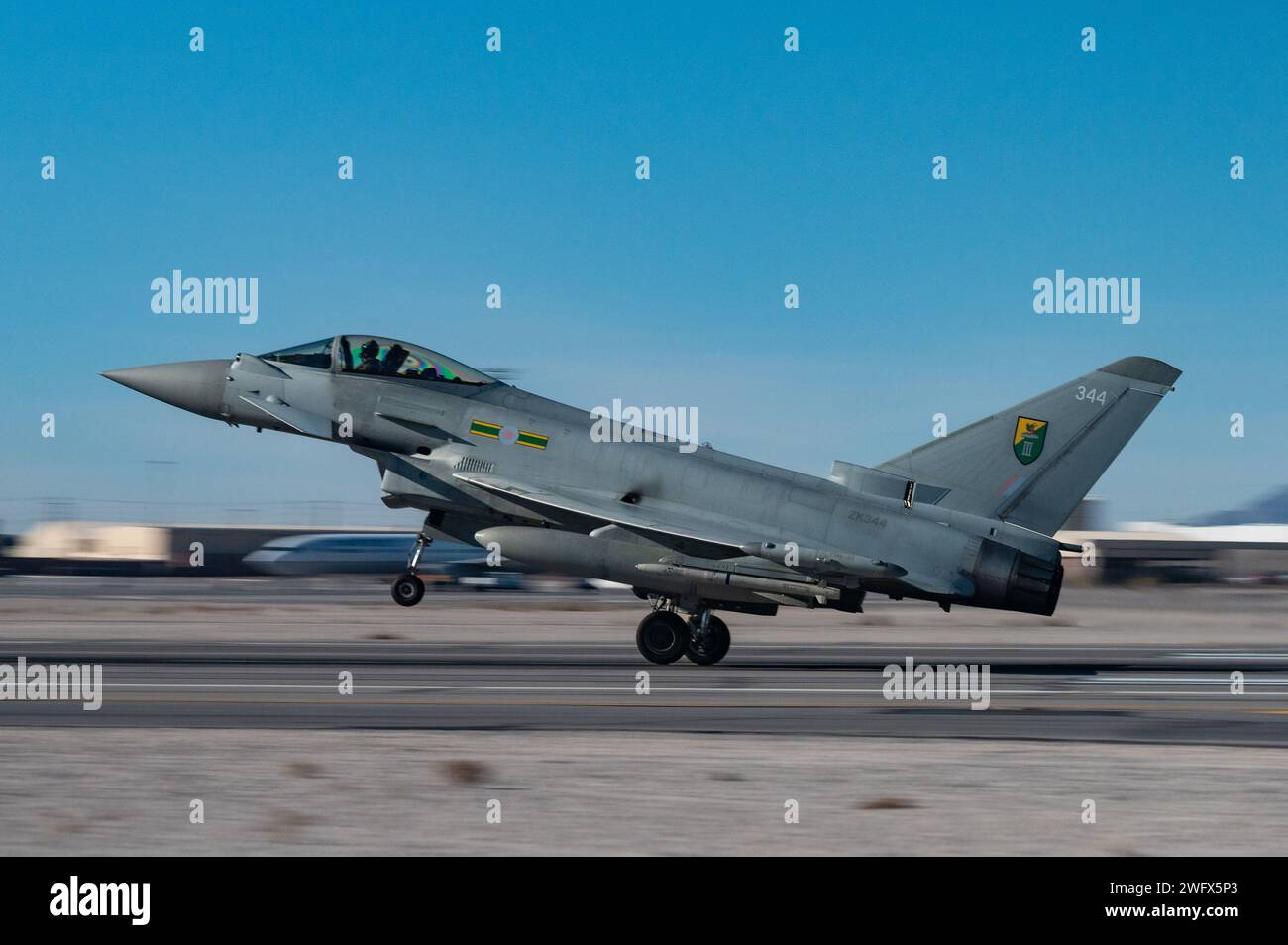A Royal Air Force FGR-4 Typhoon lands at Nellis Air Force Base, Nevada ...