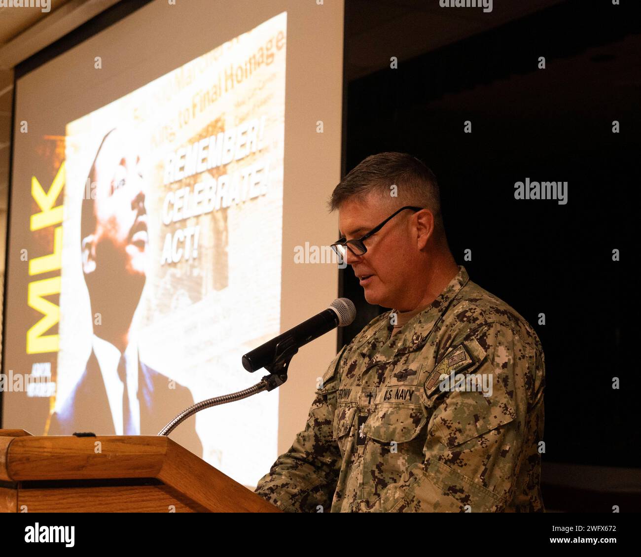 Cmdr. Nicholas Brown, command chaplain assigned to U.S. Navy Support ...