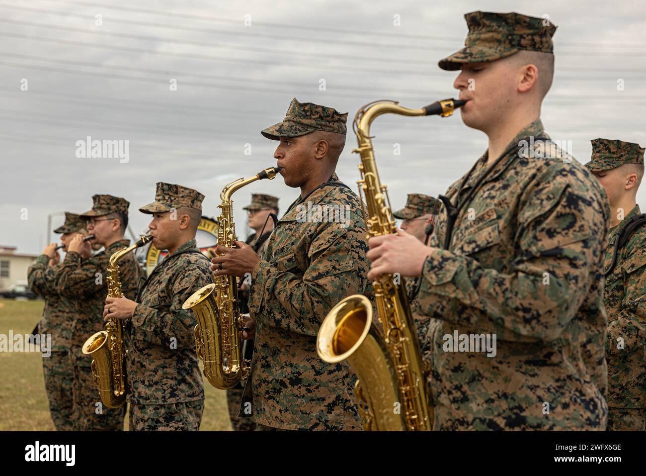 U.S. Marines with the III Marine Expeditionary Force Band perform ...
