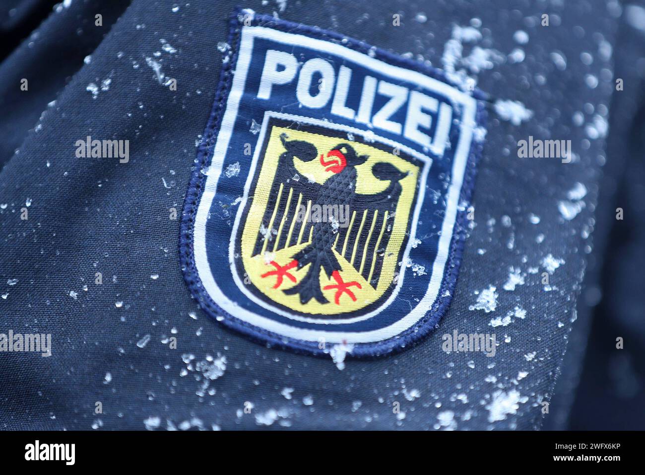 15.01.2024, Berlin, Logo der Bundespolizei mit Schriftzug Polizei bei ...