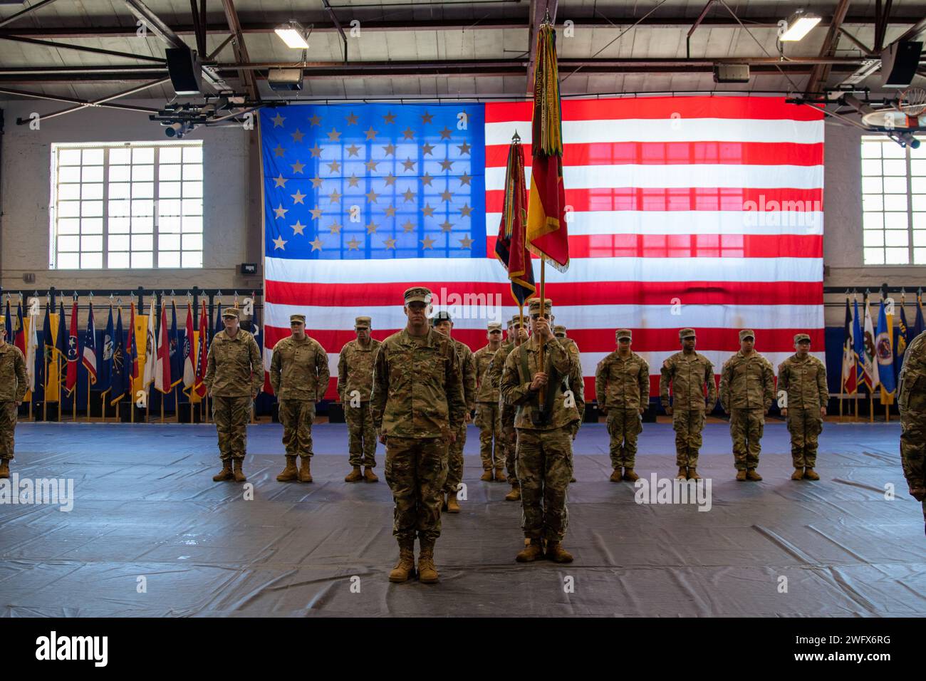 U.S. Army Soldiers stands in formation during the 1st Infantry Division ...