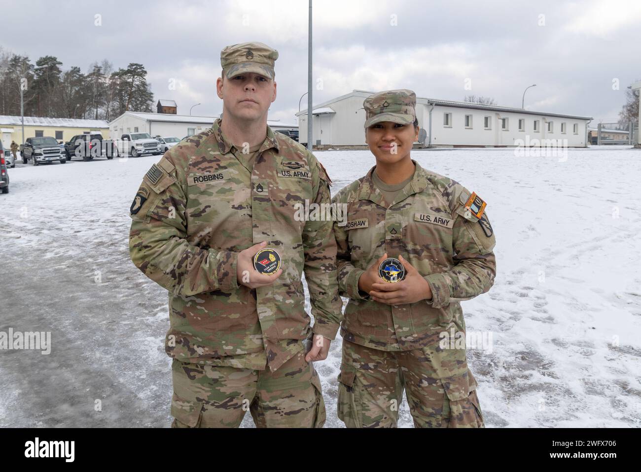 Staff Sgt. Anthony Robbins and Pfc. Janelle Bradshaw, members of Task ...
