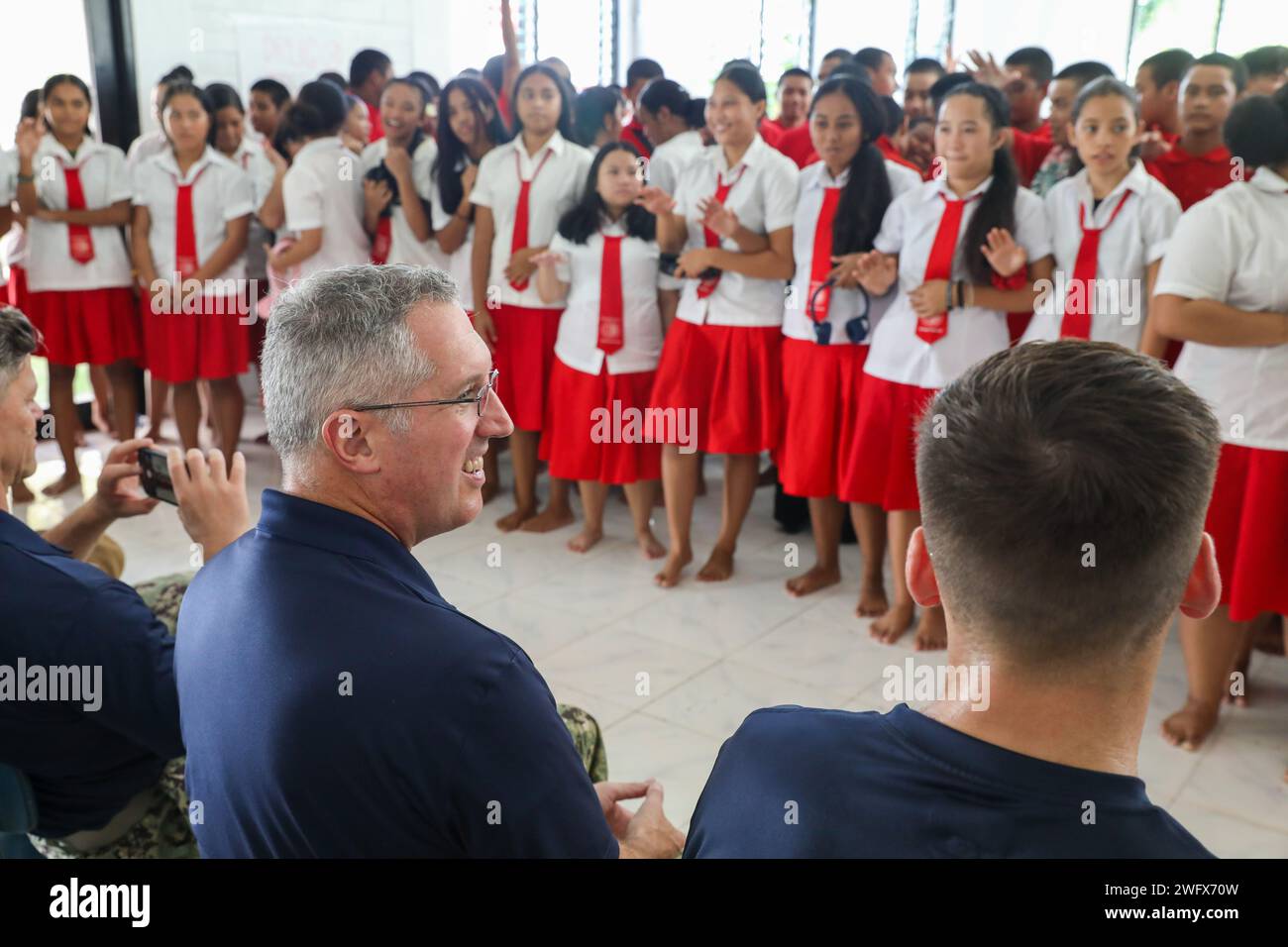 U.S. Navy Capt. Brian Quin, commander, Pacific Partnership 2024-1 ...