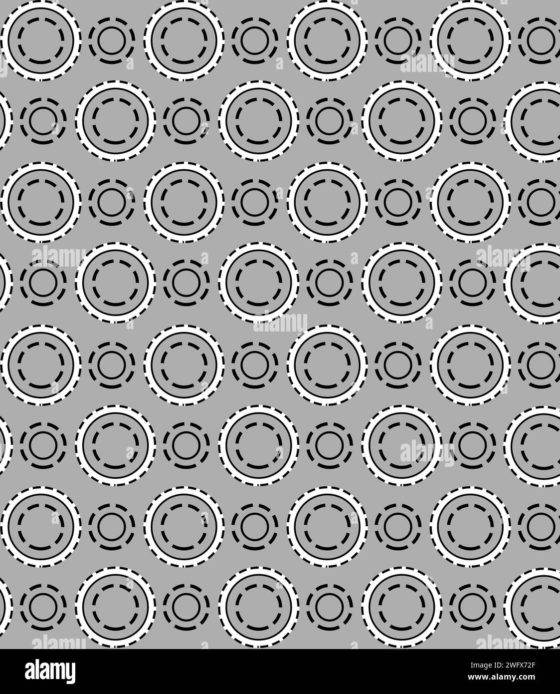 Trendy repeated pattern. Wallpaper design. Circles print on grey ...