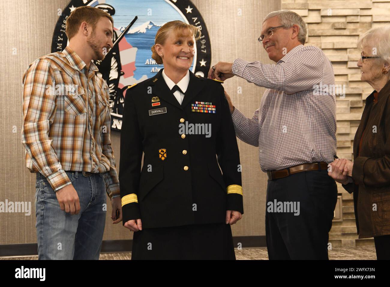 Brigadier General Renea Dorvall’s family pinned her with her current ...
