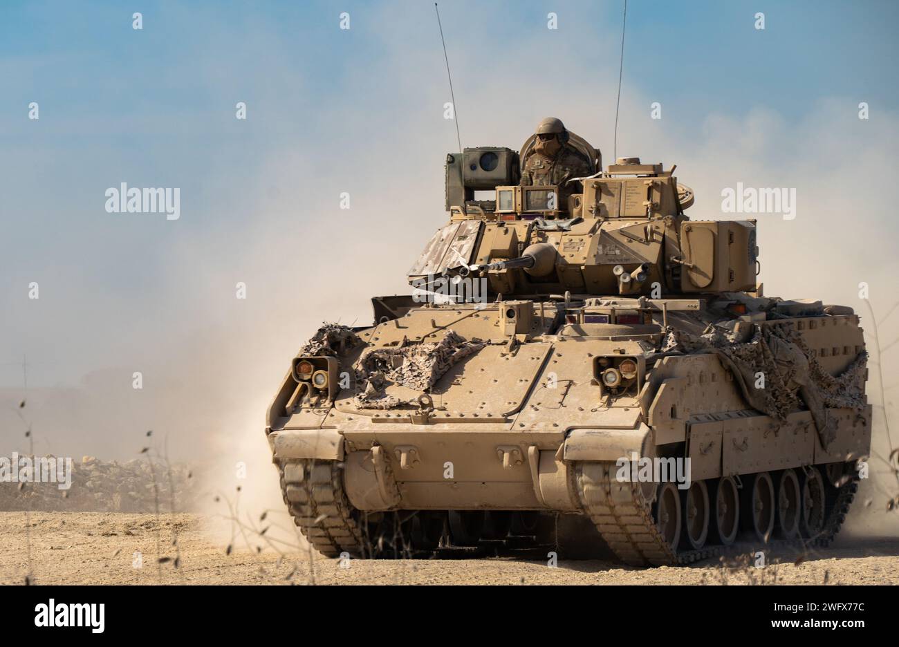 A M2 Bradley Infantry Fighting Vehicle drives during a Combined Arms ...