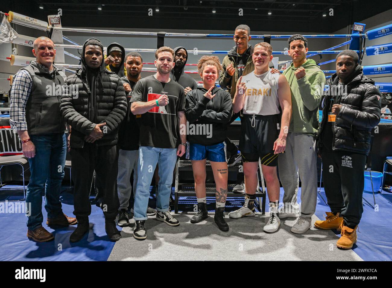Ellsworth Airmen boxing participants pose with Col. Derek Oakley, far ...