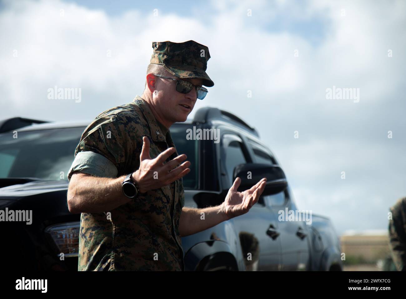 U.S. Marine Corps Lt. Col. H. Parker Consaul, commanding officer ...