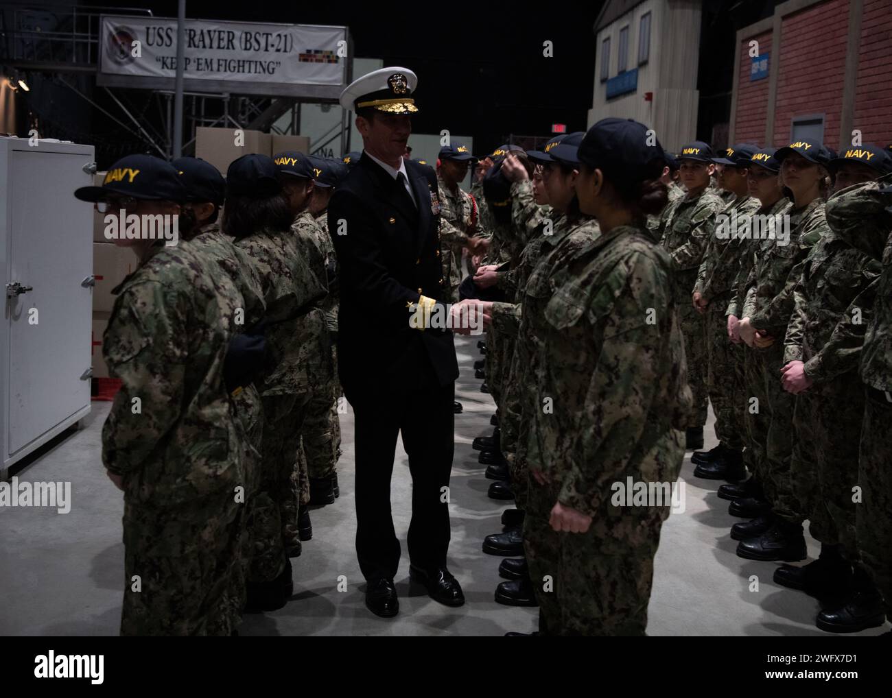 Rear Admiral Thomas Buchanan, Commander, Submarine Group 10, visits USS ...