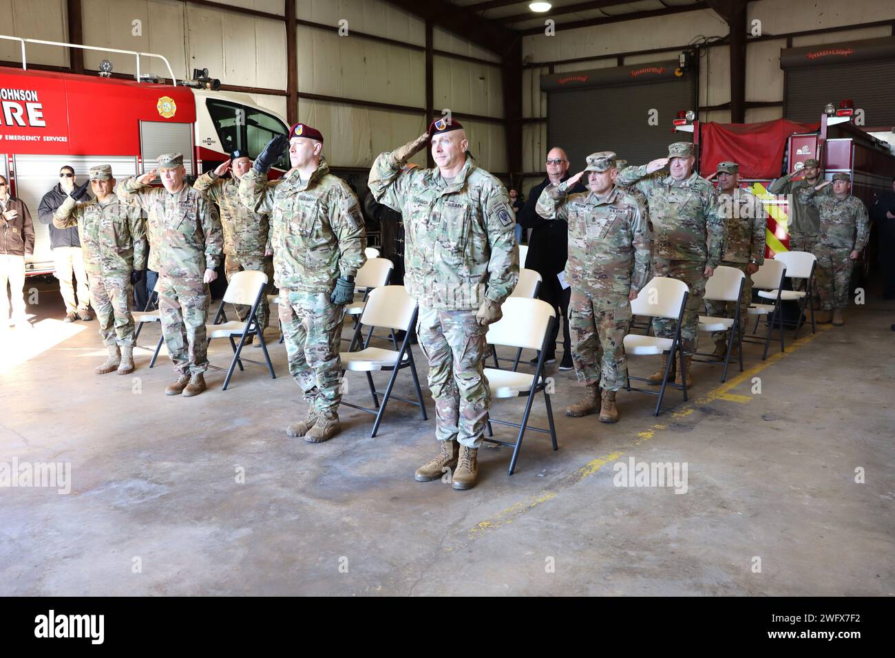 Attendees at the Fort Johnson North Fort Fire Station ribbon cutting ...