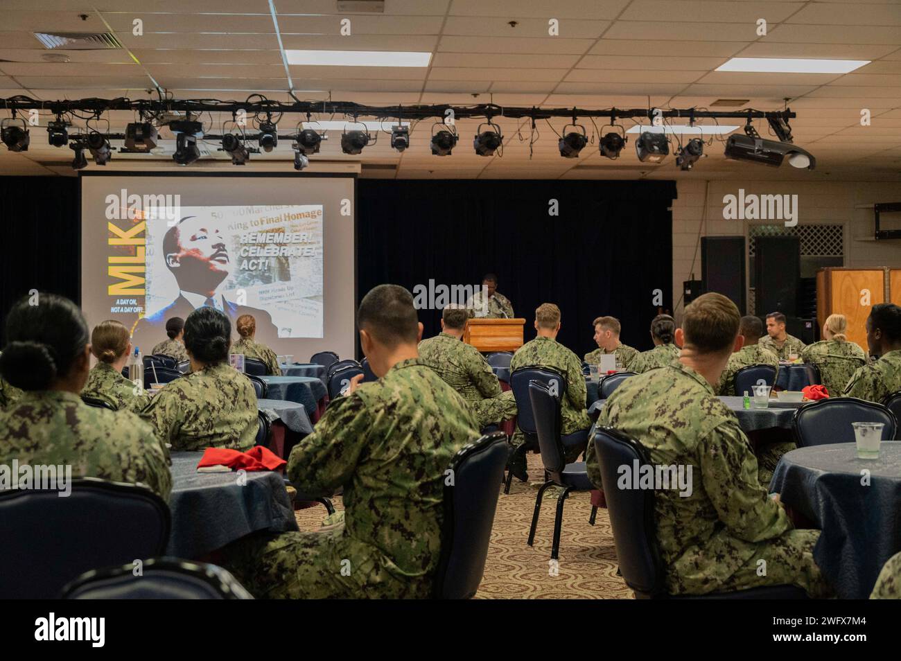 Sailors assigned to U.S. Navy Support Facility Diego Garcia, attend a ...