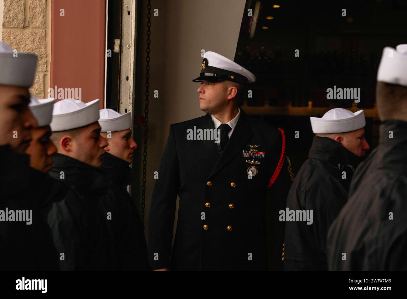 Chief Aviation Boatswains Mate (Handling) Richa watches Sailors ...