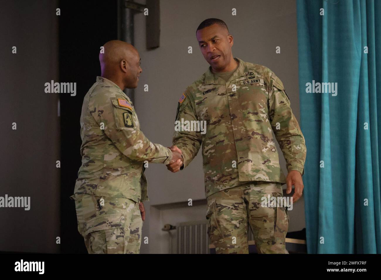 U.S. Army Col. Anthony King (right), commander of the 30th Medical ...