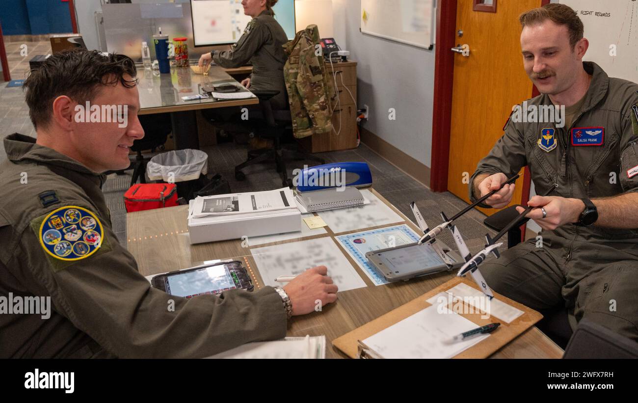 U.S. Air Force Capt. Harrison Frank (right), 434th Flying Training ...
