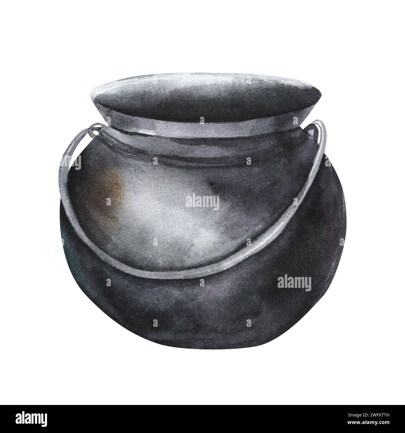 Watercolor hand drawn pot for st. Patrick's day and Halloween ...