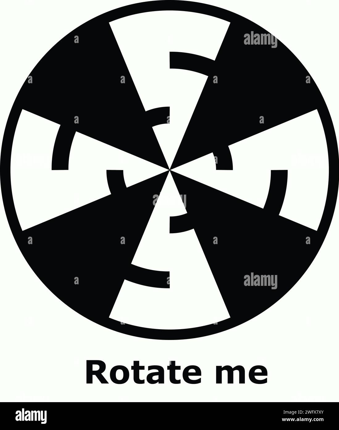 Optical illusion illustration. Rotate the disk. Rotate me Stock Photo - Alamy
