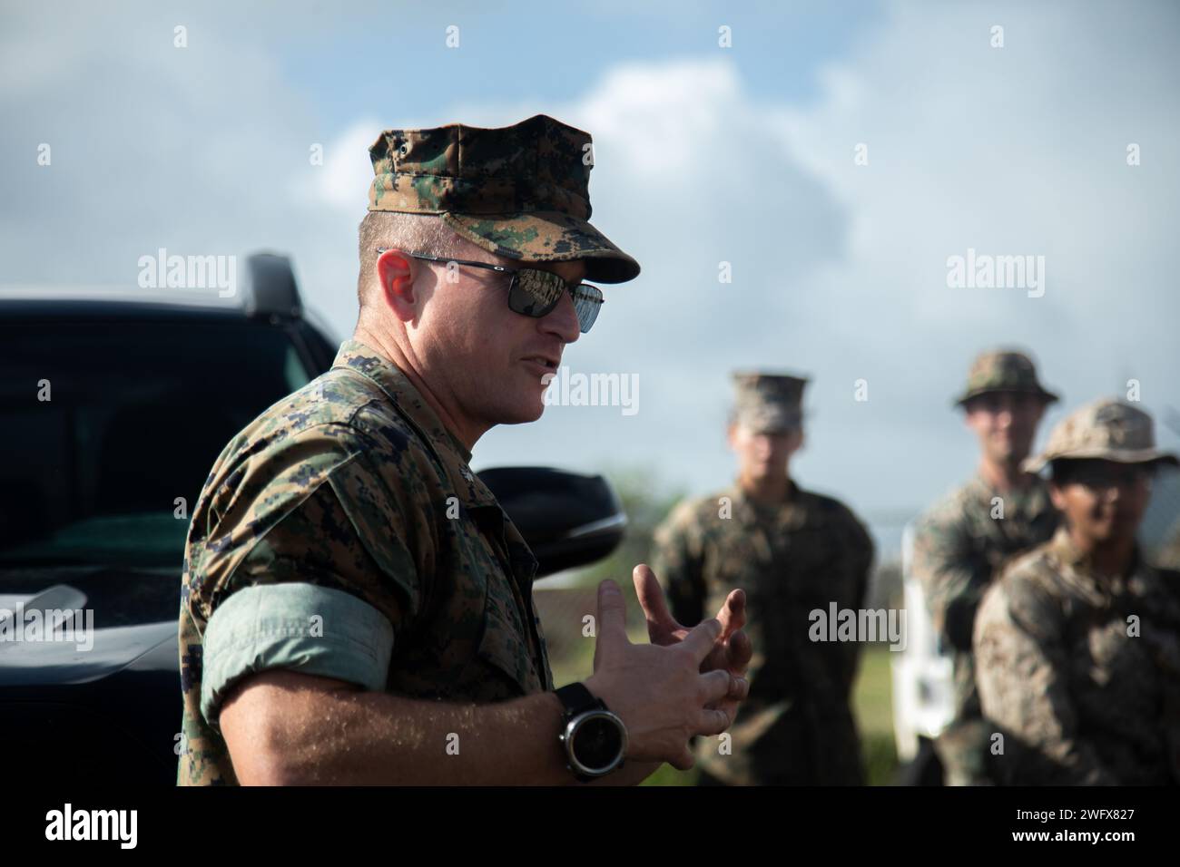 U.S. Marine Corps Lt. Col. H. Parker Consaul, commanding officer ...