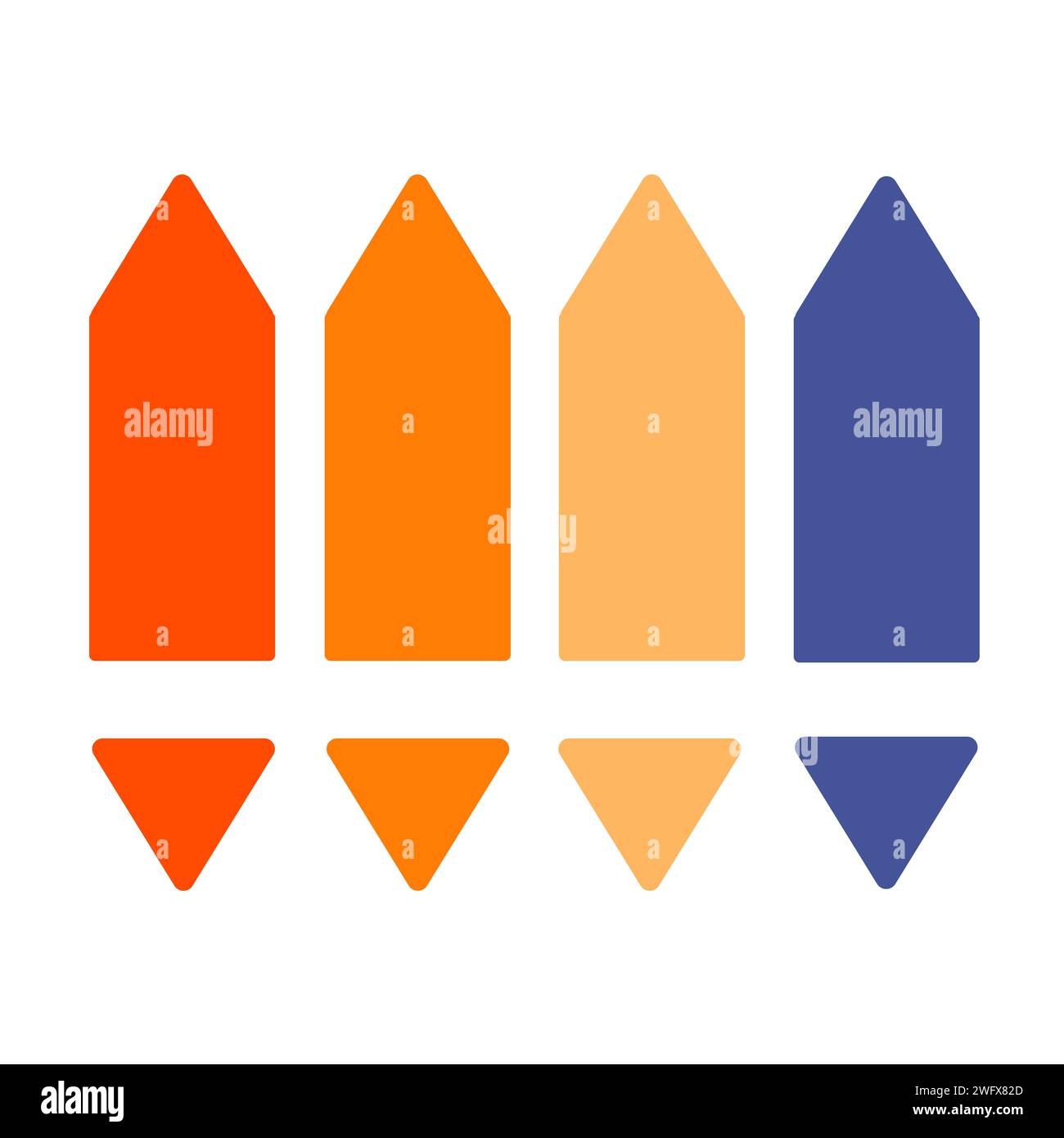 Bookmarks set illustration. Colored bookmarks: red, orange, beige and ...