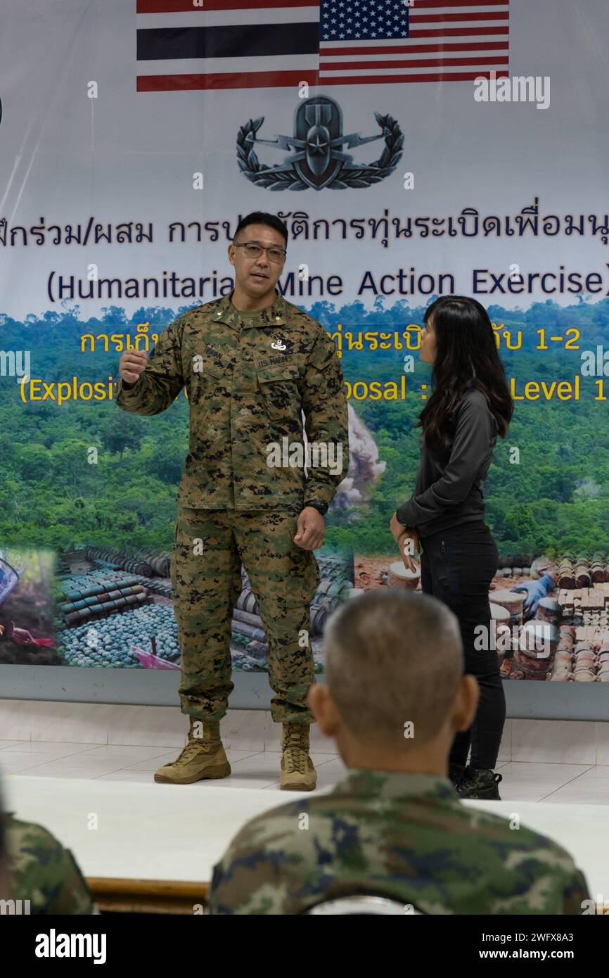U.S. Marine Corps Maj. Isaac Tibayan, left, the Humanitarian Mine ...