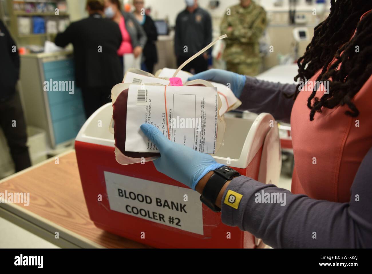Andrea Richards, medical laboratory scientist placed the first blood ...