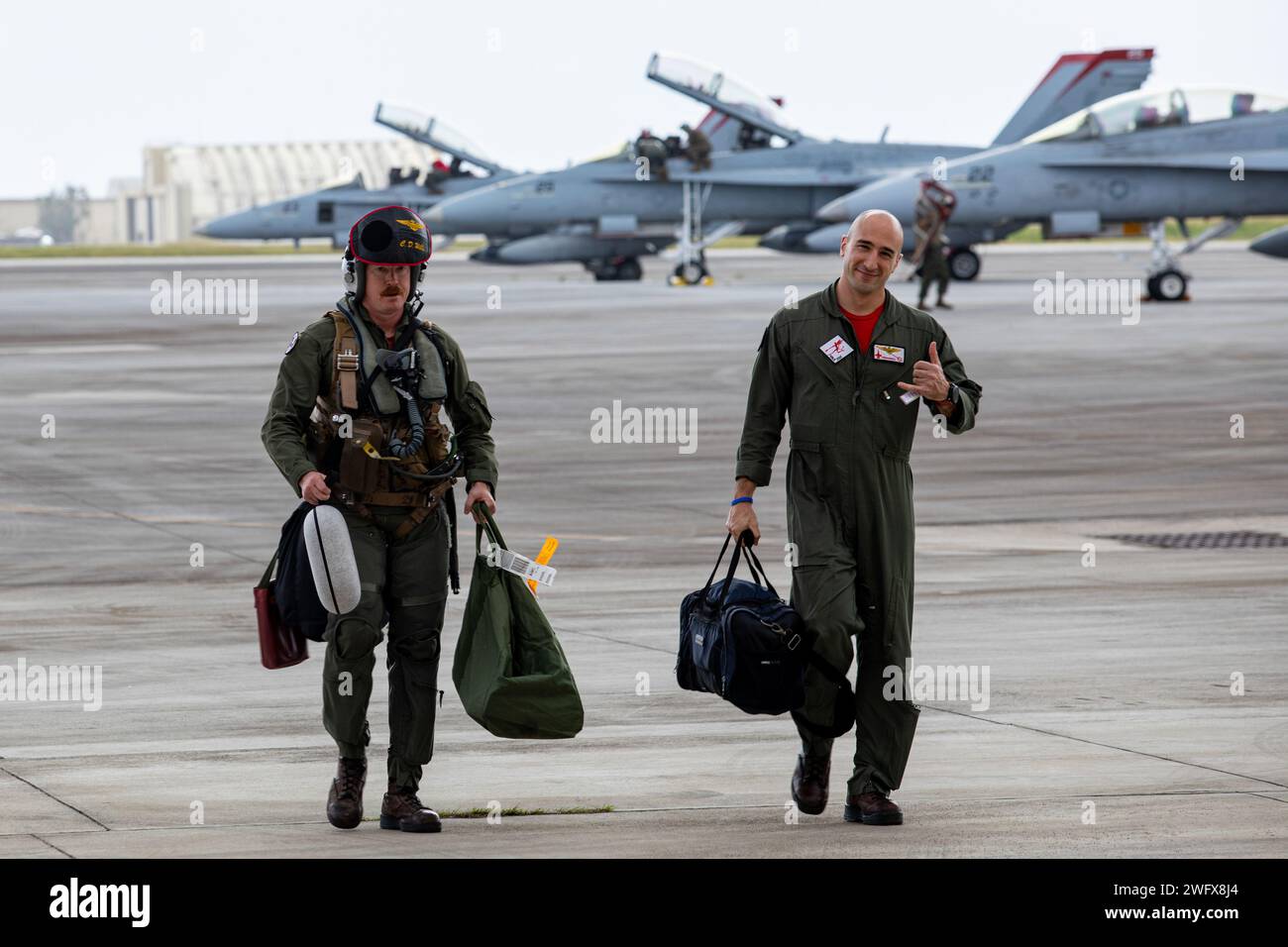 U.S. Marine Corps Capt. Andrea Occhipinti, right, and Capt. Christopher ...
