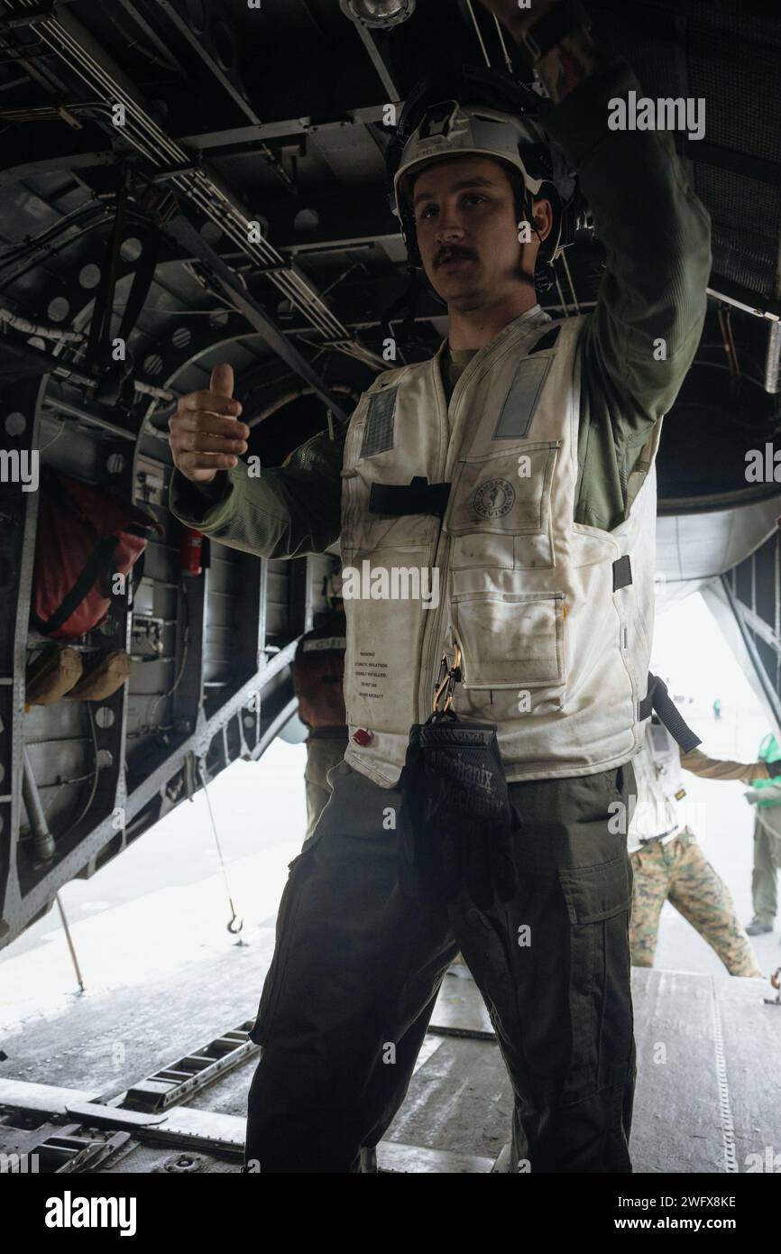 U.S. Marine Corps Staff Sgt. Cody N. Kimbley, a crew chief with Marine ...