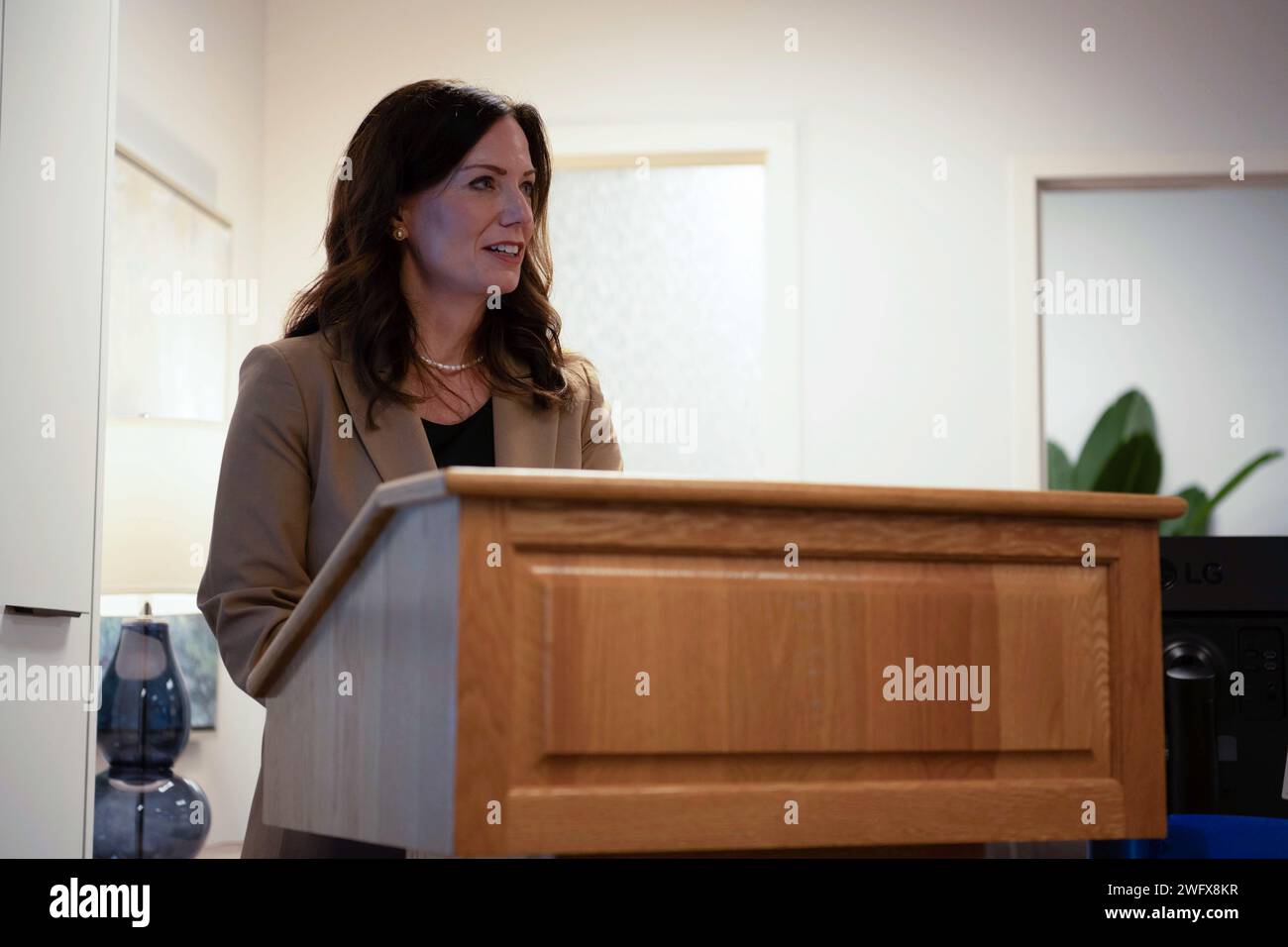 Kris Salmi, spouse of U.S. Air Force Brig. Gen. Derek Salmi, 60th Air ...