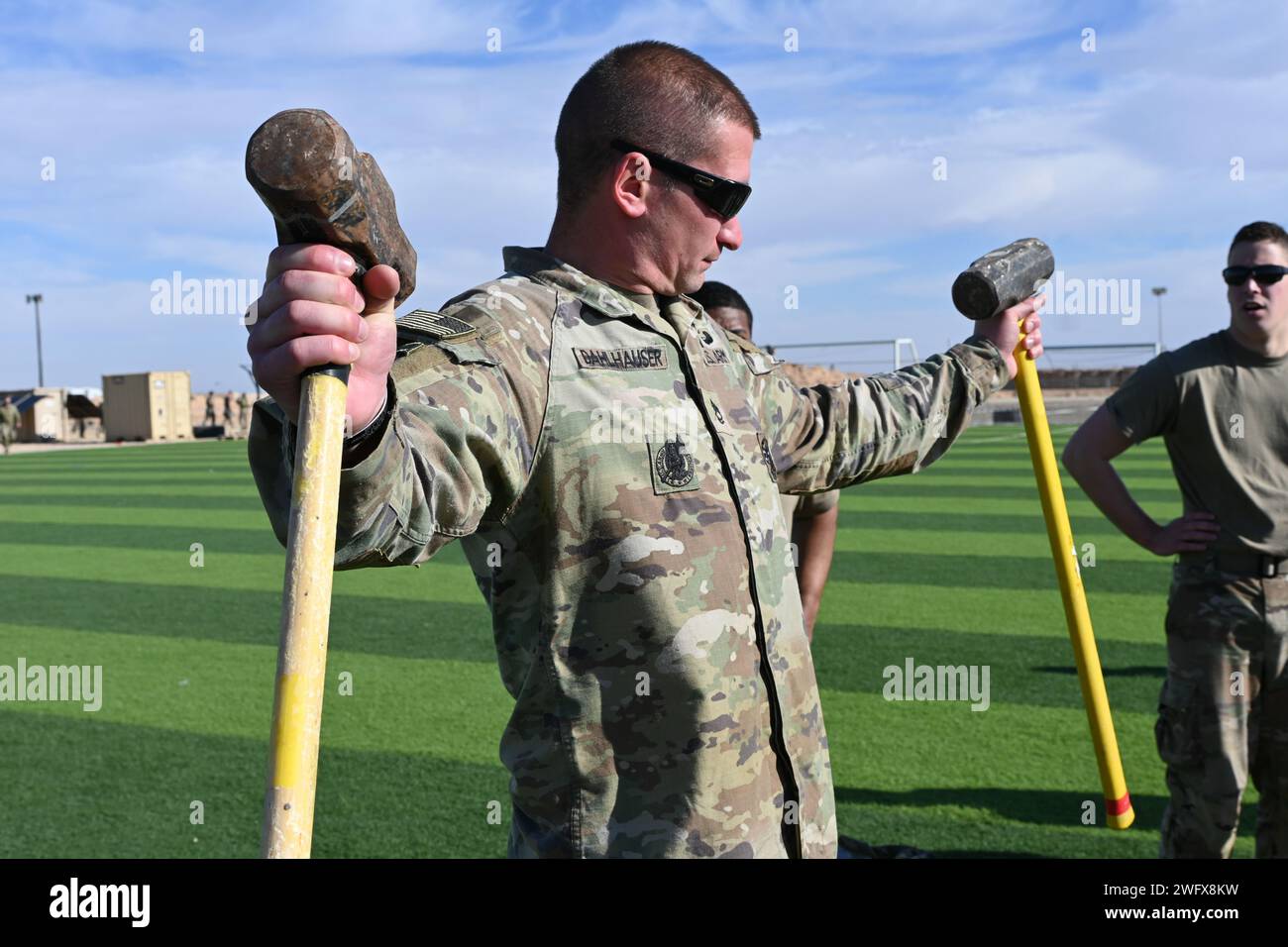 U.S. Army Sgt. 1st Class Keegan Dahlhauser, the battalion master gunner ...