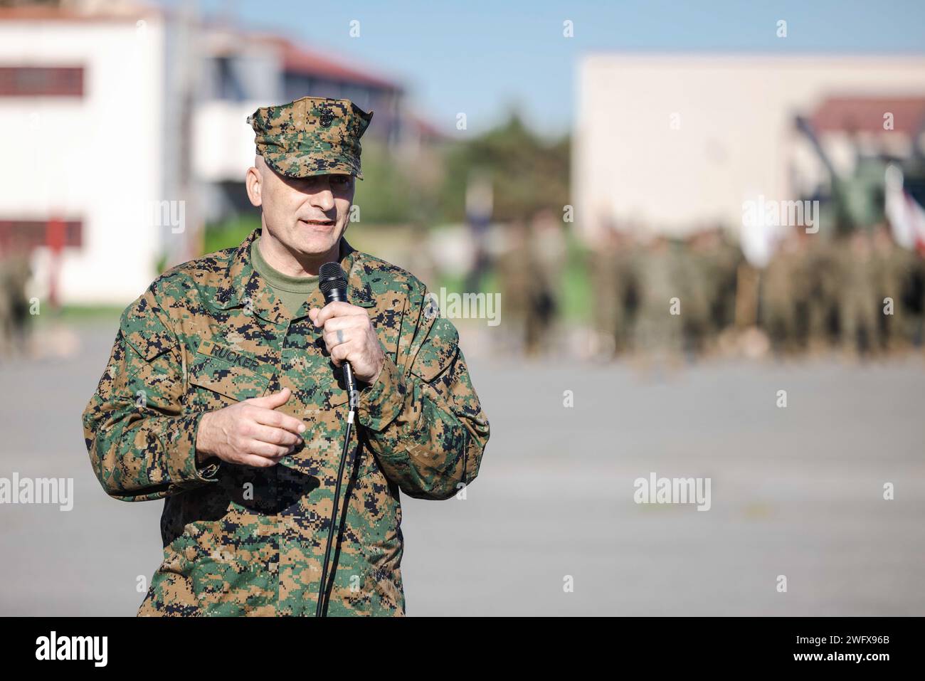 U.S. Navy Master Chief Loren D. Rucker, oncoming command master chief ...