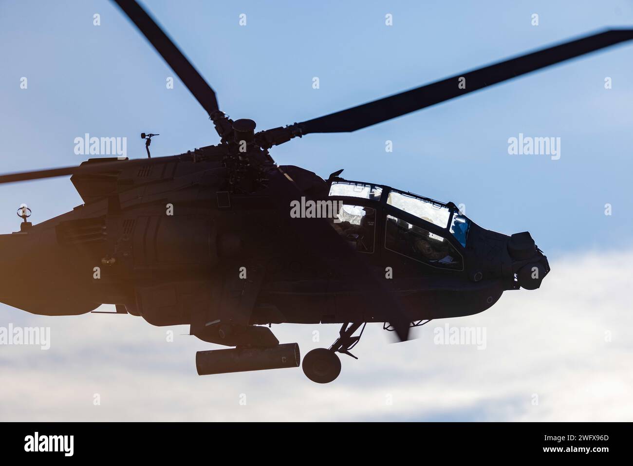 A U.S. Army AH-64E Apache helicopter assigned to 82nd Aviation Regiment ...