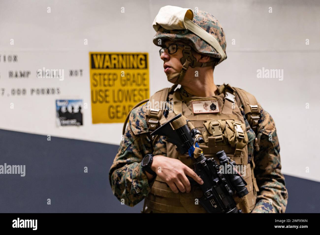 U.S. Marine Corps Staff Sgt. Israel Magana, a finance technician with ...
