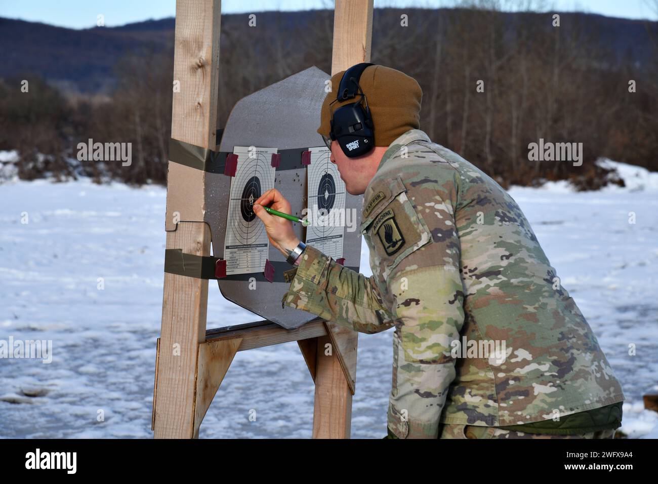 U. S. Army paratroopers assigned to the 54th Brigade Engineer Battalion ...