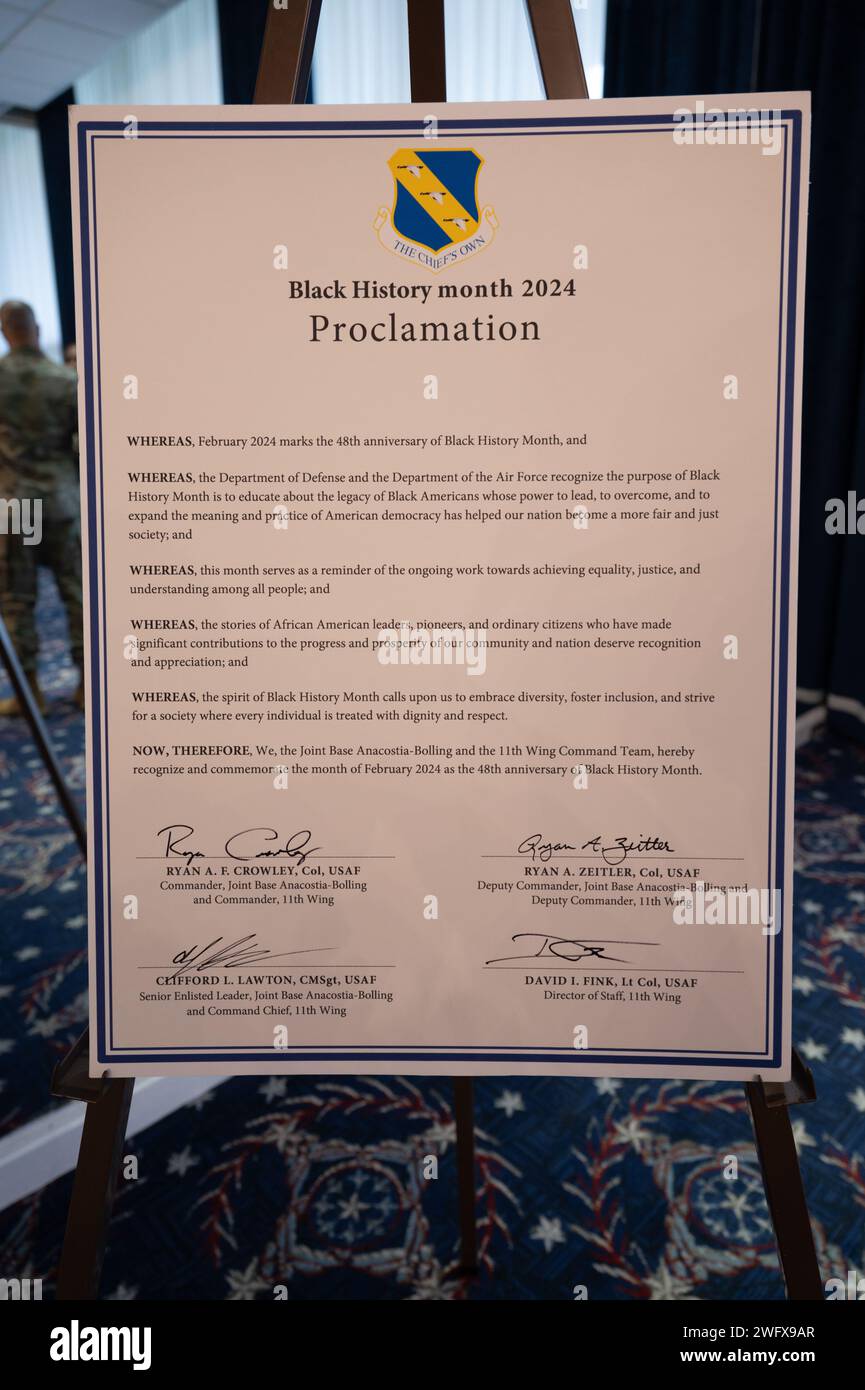 The Joint Base Anacostia-Bolling Black History Month 2024 Proclamation ...