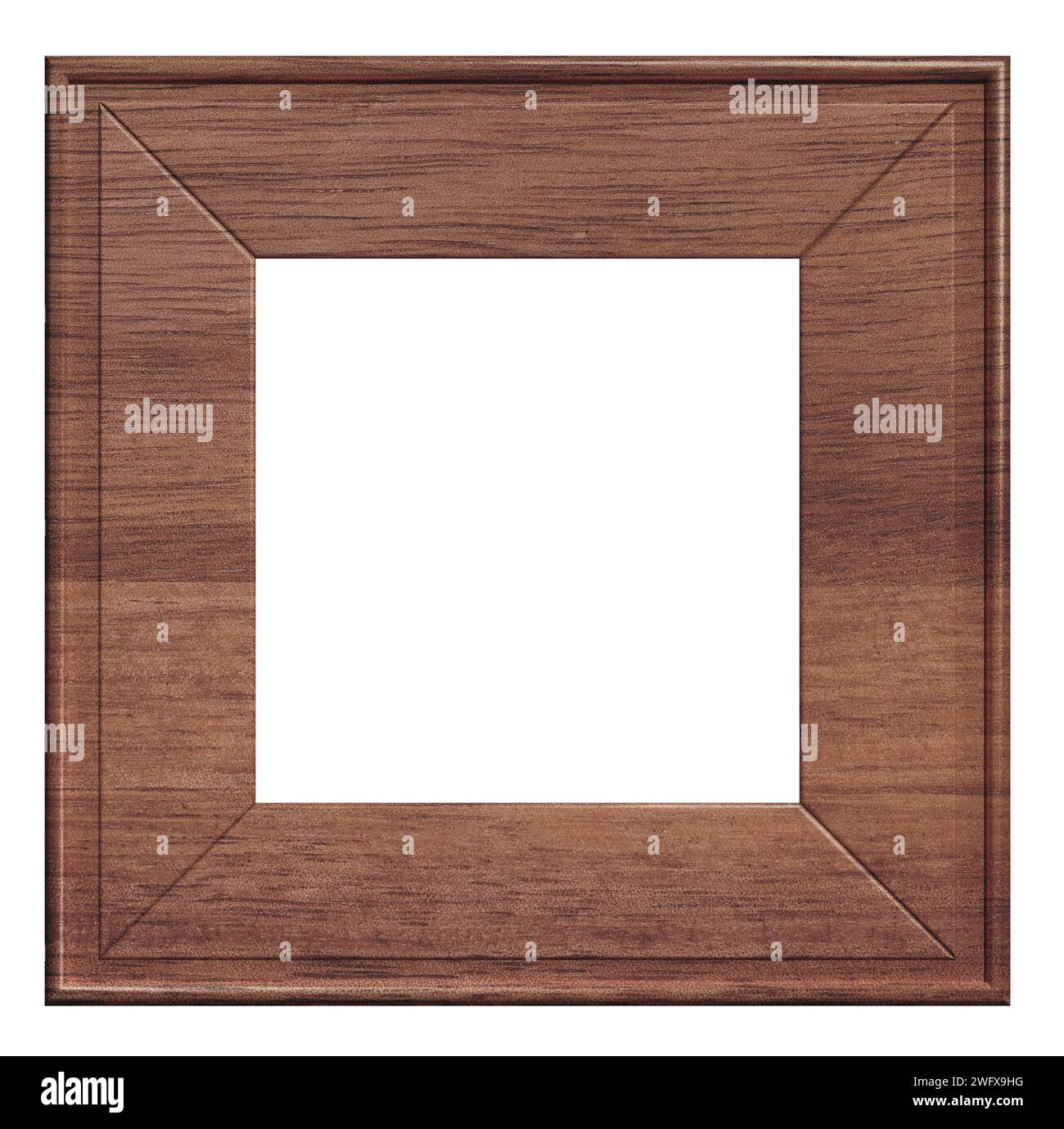 Blank square brown wooden frame on isolated background Stock Photo - Alamy