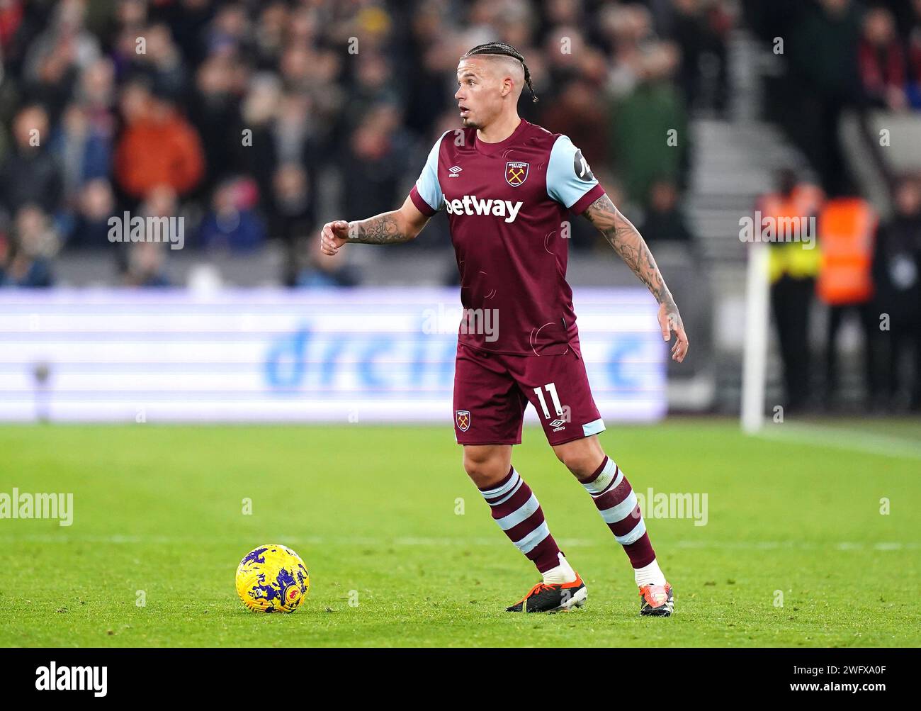 West Ham United's Kalvin Phillips in action during the Premier League ...