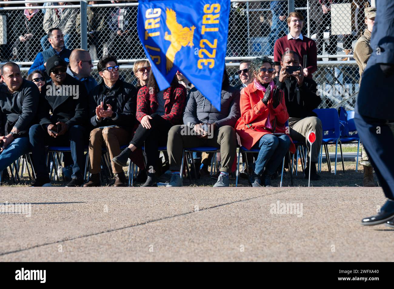 Leadership San Antonio members watch the pass in review during Air ...