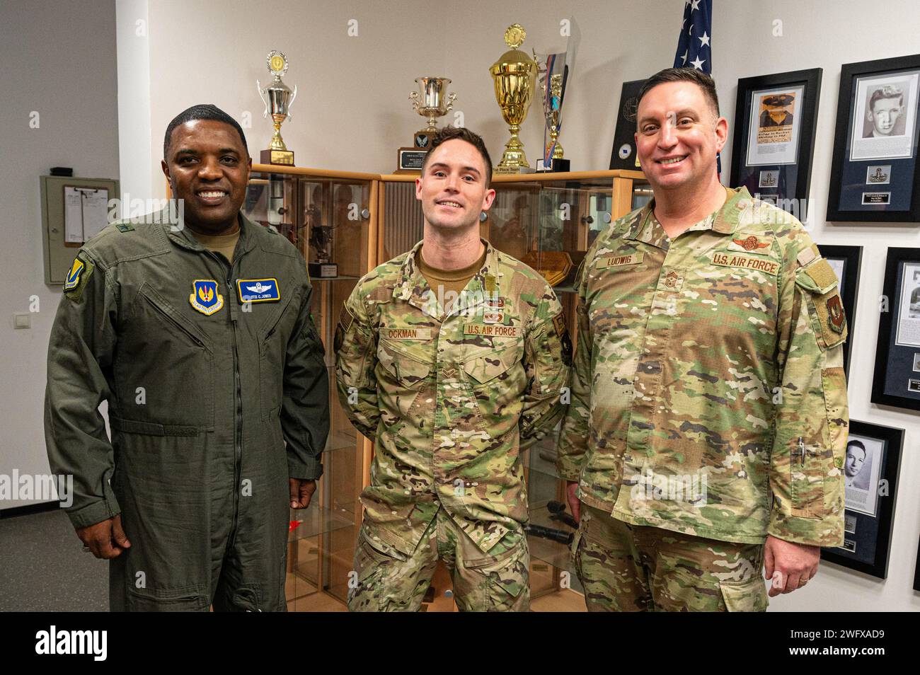 U.S. Air Force Airman 1st Class Kelsey Ockman, center, 786th Civil ...