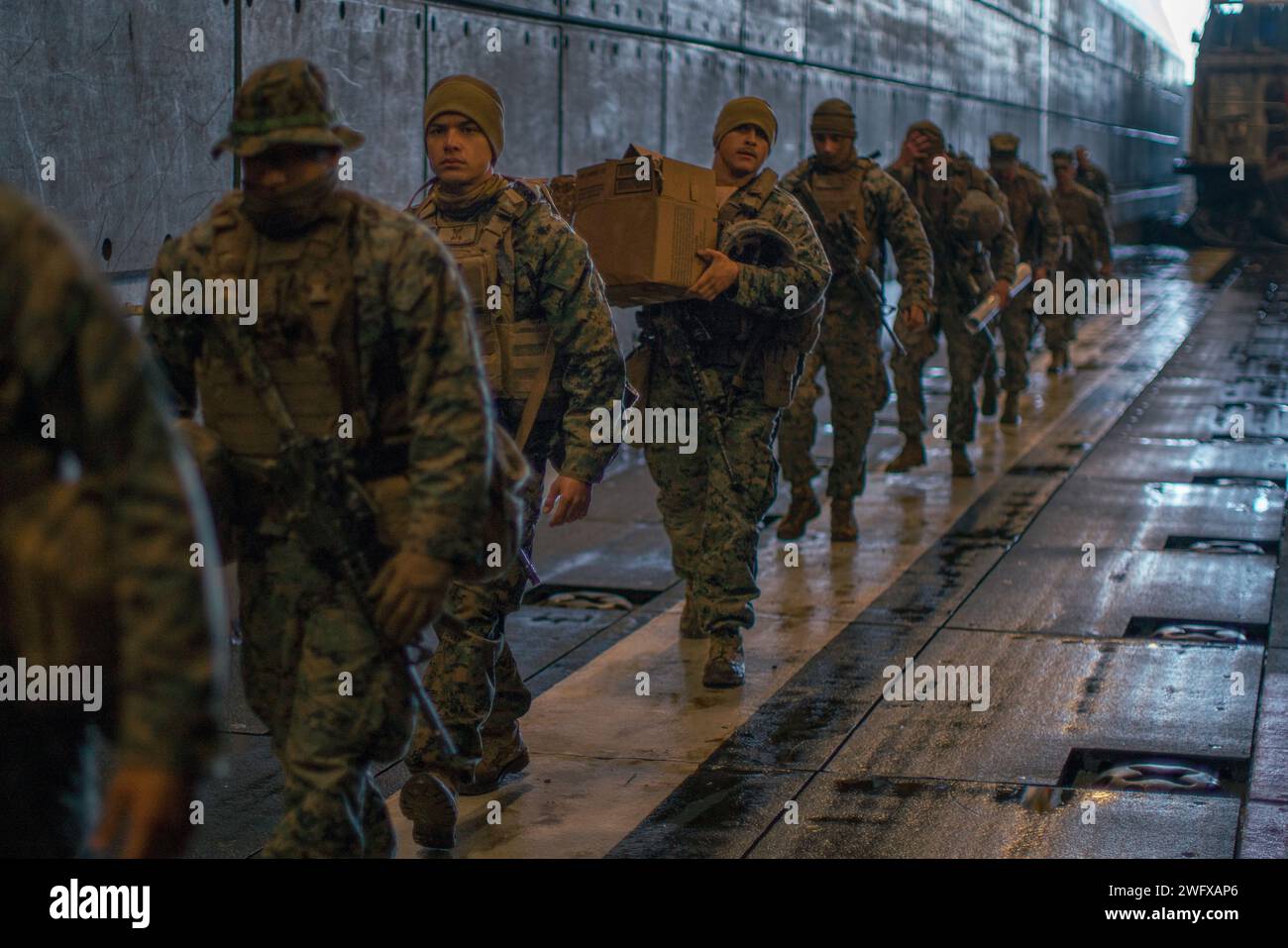 U.S. Marines assigned to Battalion Landing Team 1/5, 15th Marine ...