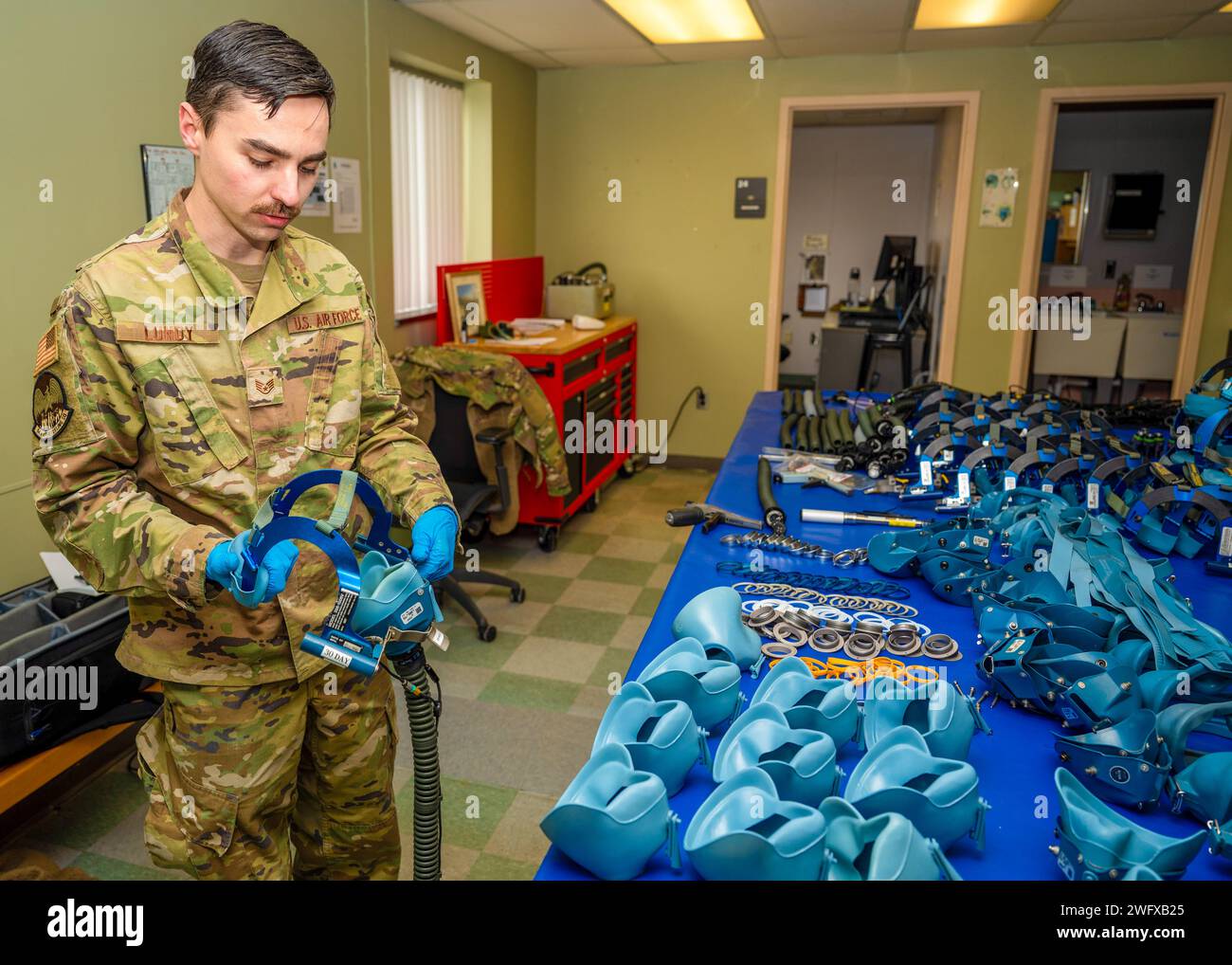 U.S. Air Force Staff Sgt. Thomas Lundy, a member of Aircrew Flight ...