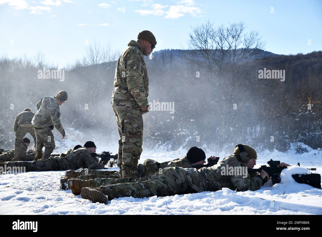 U. S. Army paratroopers assigned to the 54th Brigade Engineer Battalion ...