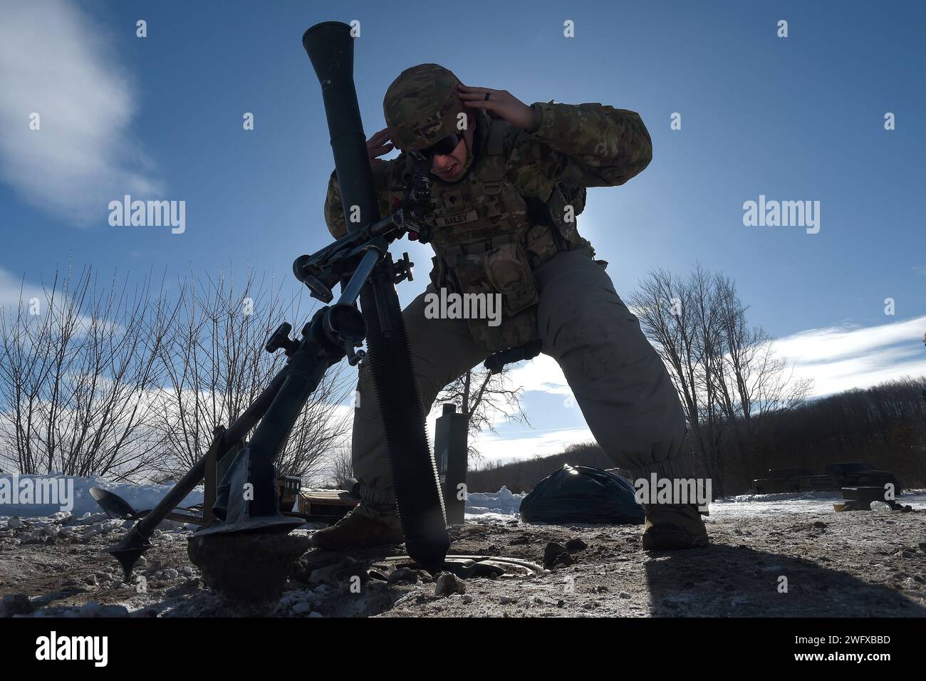 Spc. Emilio Bailey, an indirect fire infantryman with Headquarters and ...