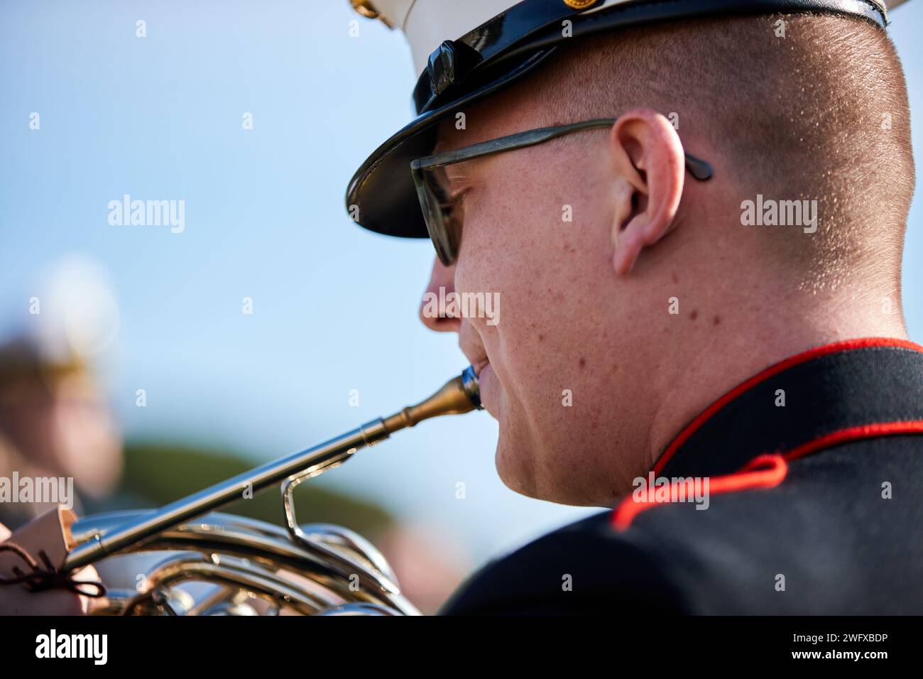 U.S. Marine Corps Cpl. Matthew Cary, a musician with the 2nd Marine ...