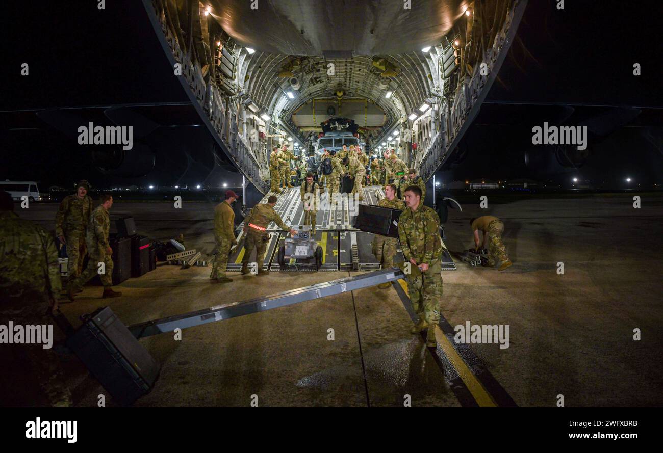 U.S. Air Force Airmen with the 718th Aircraft Maintenance Squadron ...