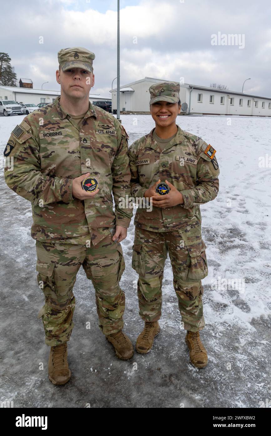 Staff Sgt. Anthony Robbins and Pfc. Janelle Bradshaw, members of Task ...