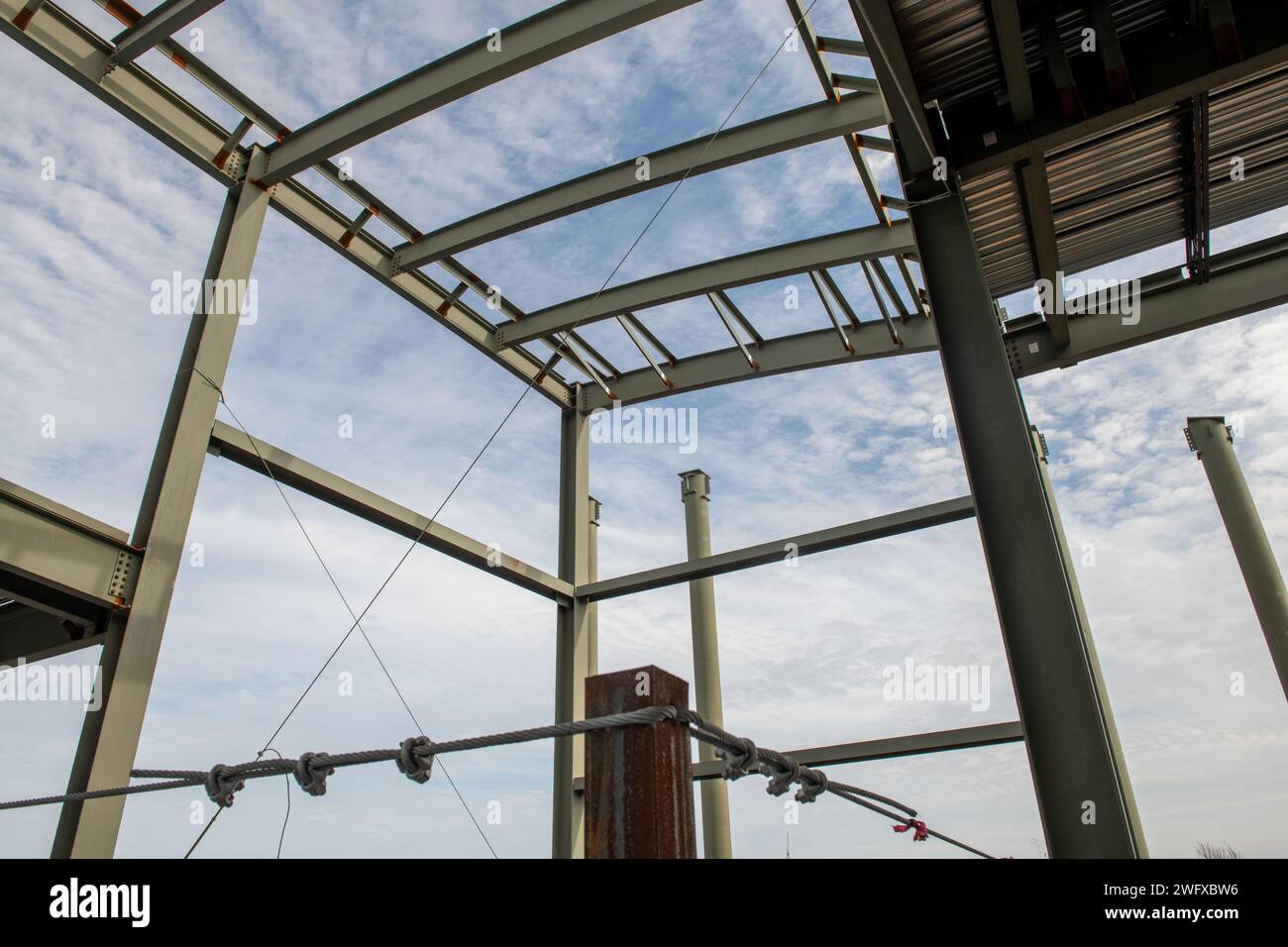 Steel beams form the structural frame of the Community Commons Two ...