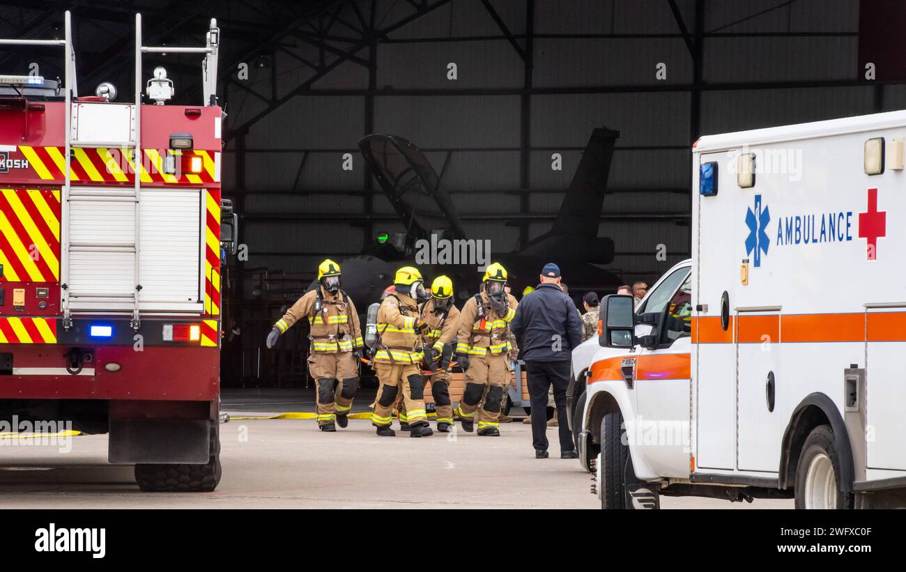 Firefighters assigned to the 39th Civil Engineer Squadron conduct a ...