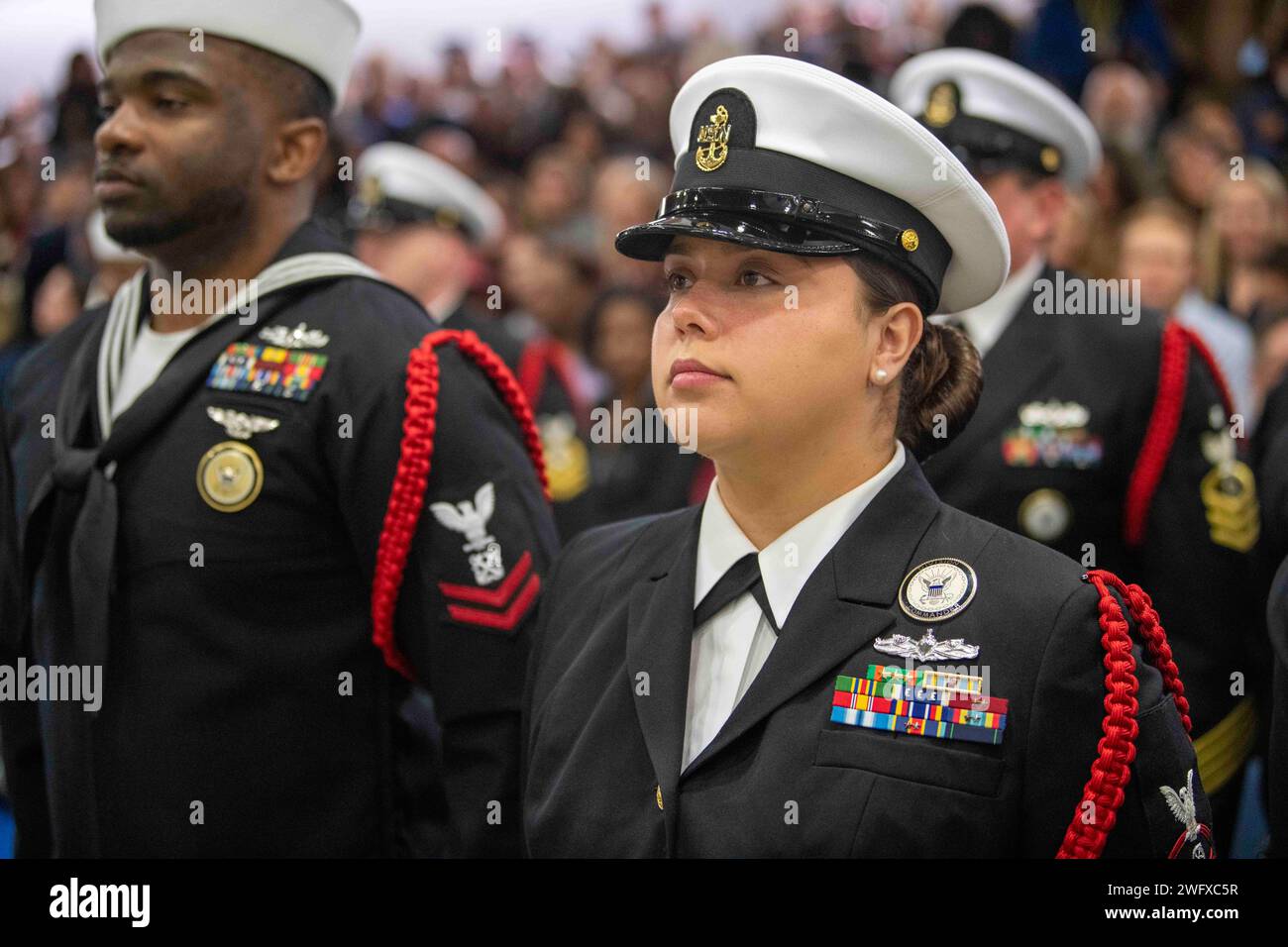 Chief Gas Turbine Systems Technician Mechanical Manuela Thompson stands ...